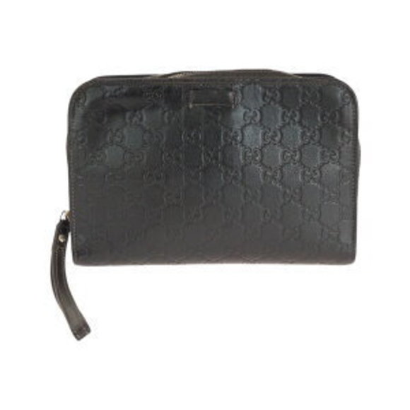 Gucci | Bags | Gucci Guccisima Brown Leather Clutch Bag Shoulder | Poshmark